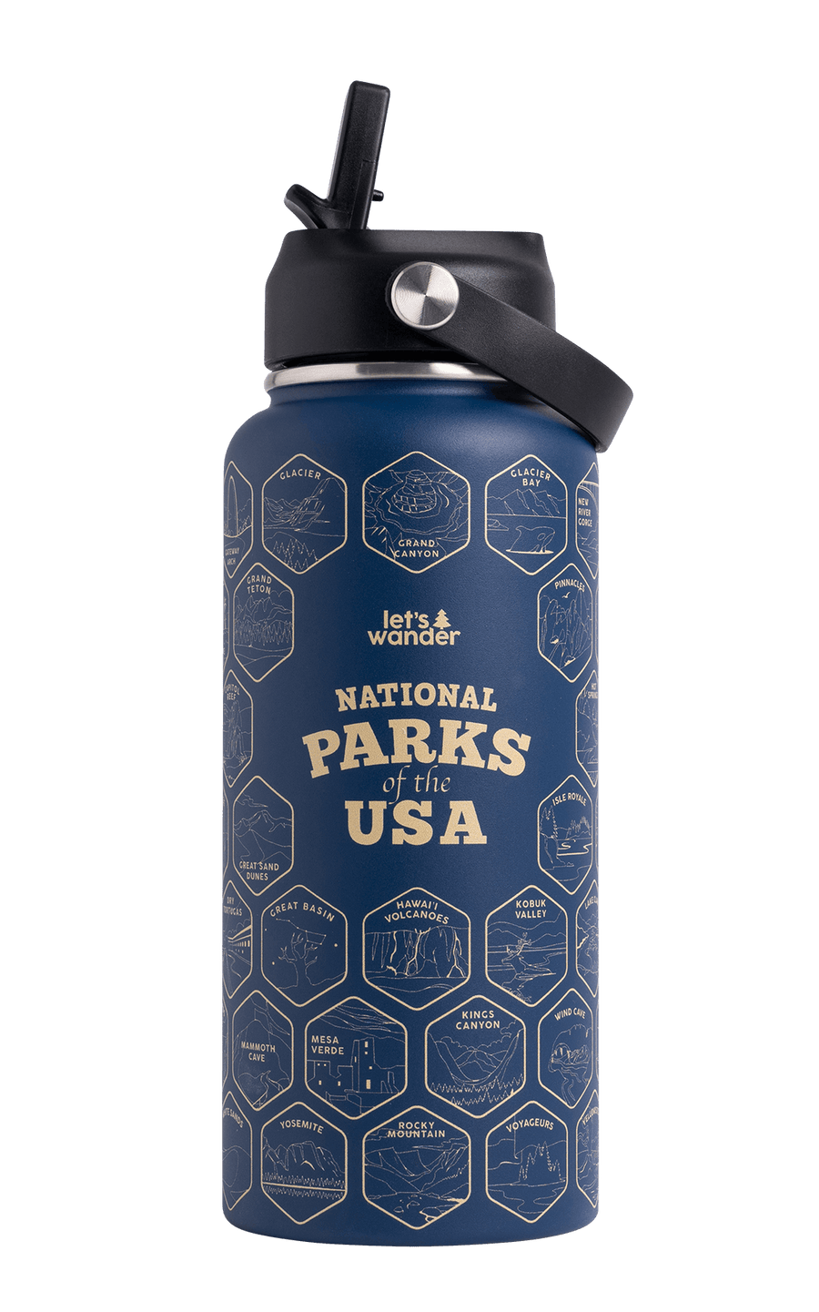 National Parks Water Bottle | Bucket List Sticker Bottle - Let’s Wander ...