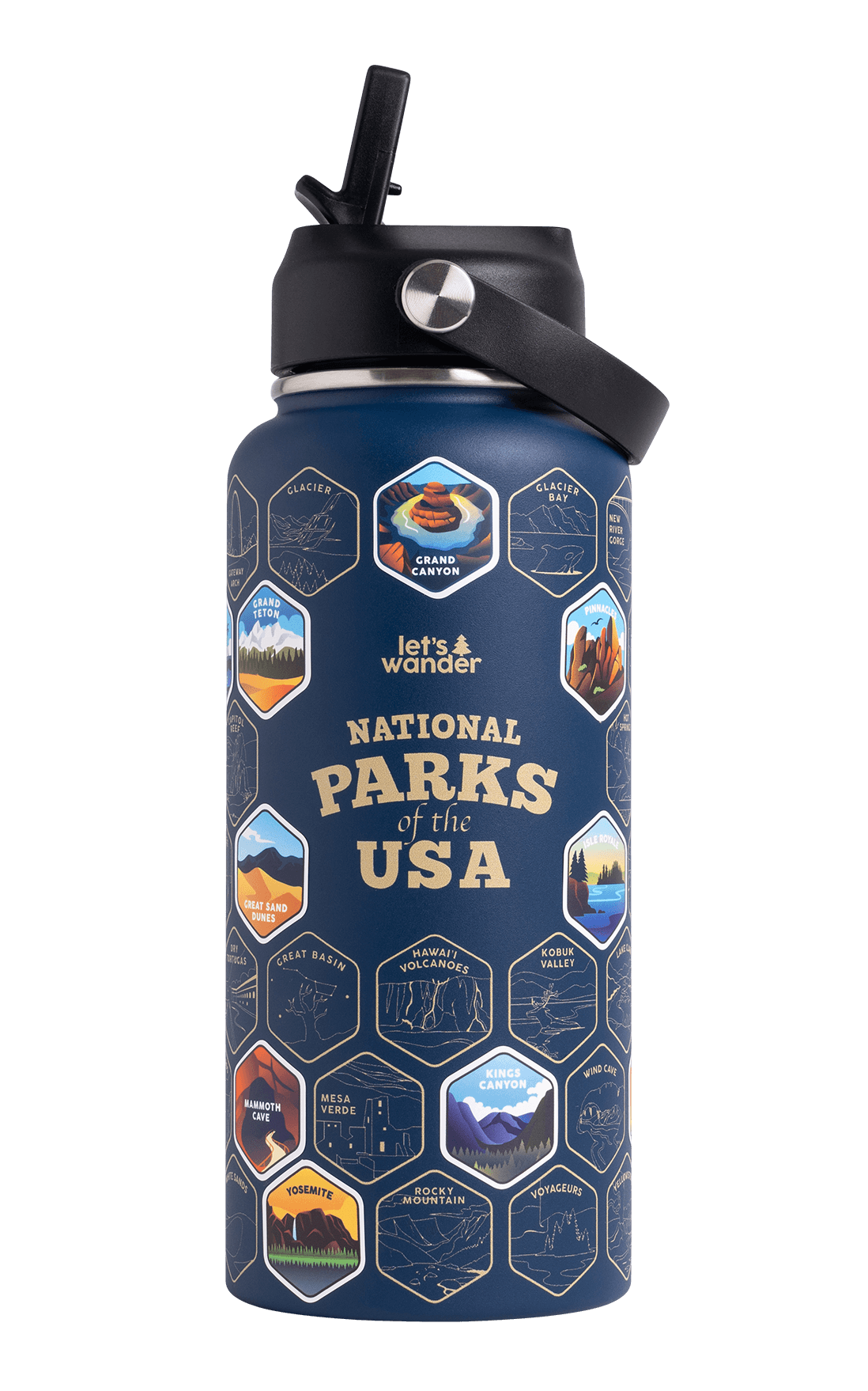 National Parks Water Bottle | Bucket List Sticker Bottle - Let’s Wander ...
