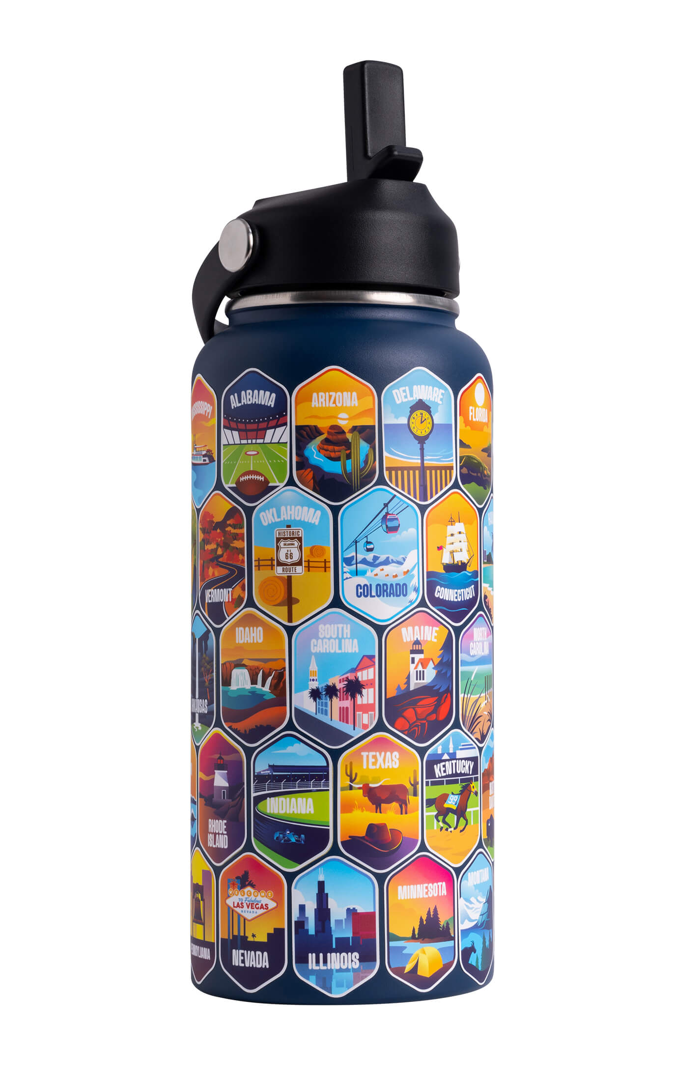 50 States Water Bottle | Bucket List Sticker Bottle - Let’s Wander ...